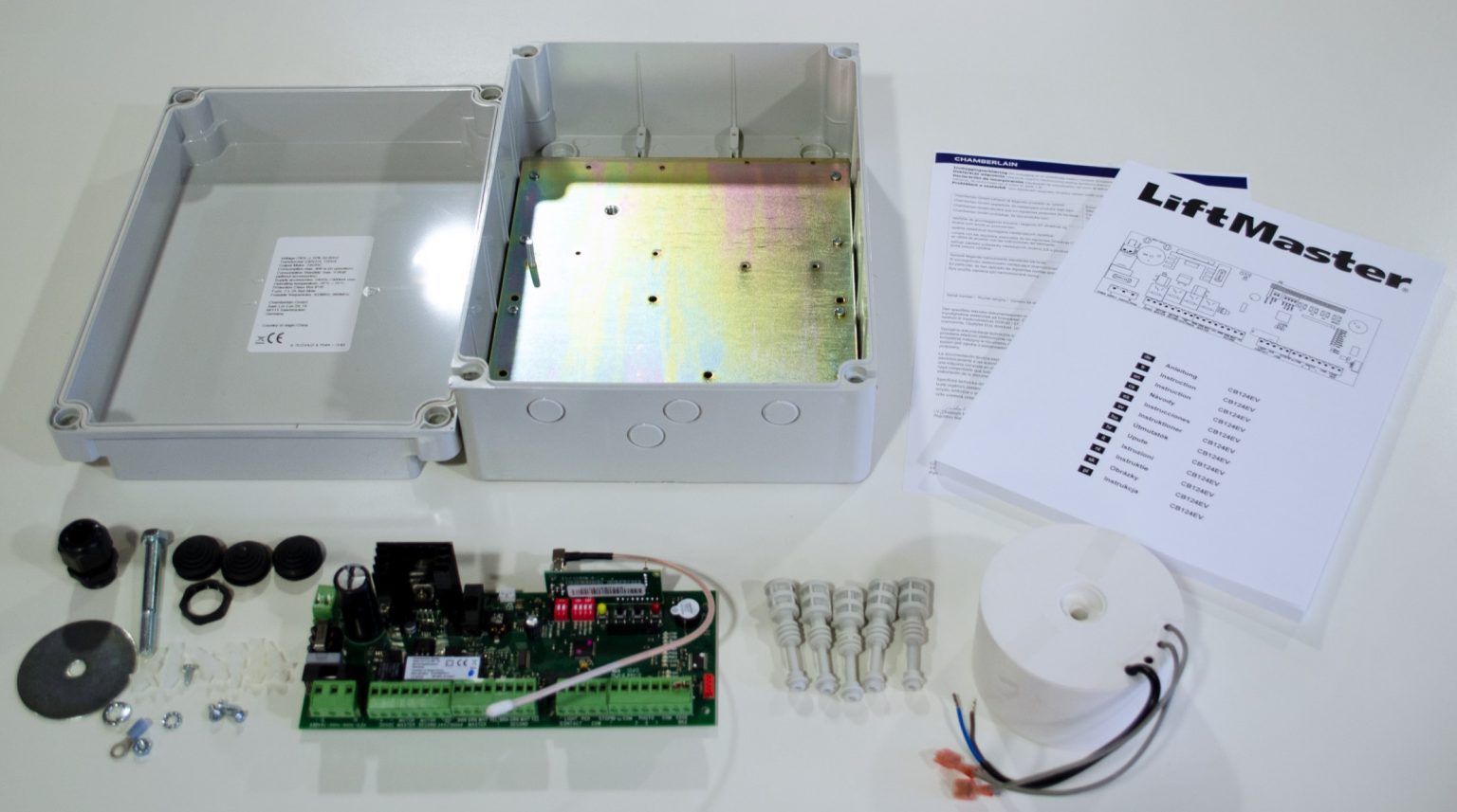 LiftMaster CB124 Control Panel (24v) With Enclosure & PSU - EasyGates.co.uk