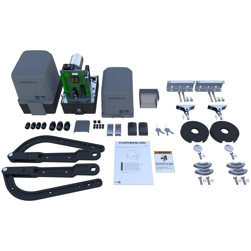 Chamberlain CHAA250EVC Double Swing Gate Opener Kit – myQ Compatible ...